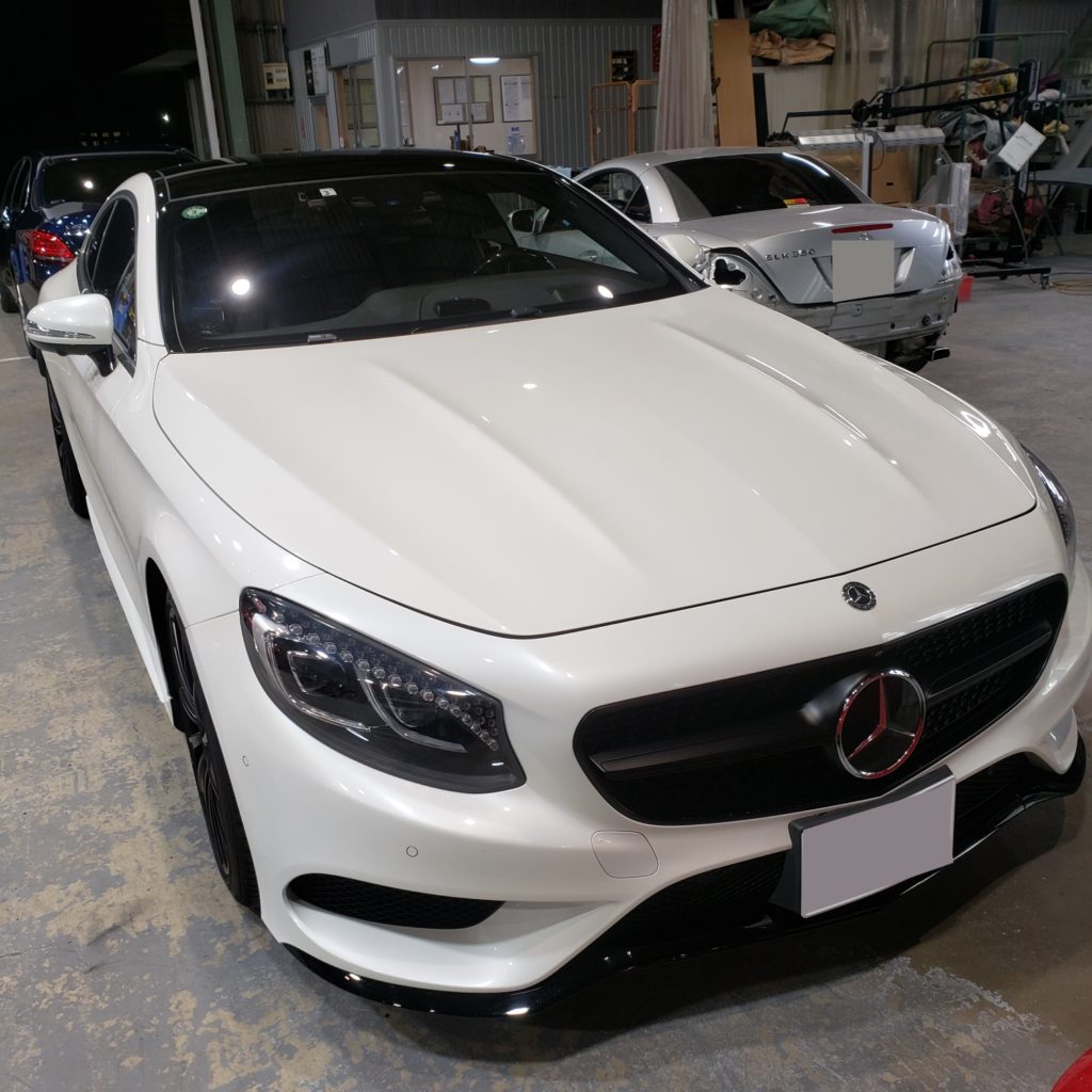 ベンツ W217 Sクーペ メッキモール 塗装 | 岐阜の輸入車専門の鈑金塗装はボディーショップ和